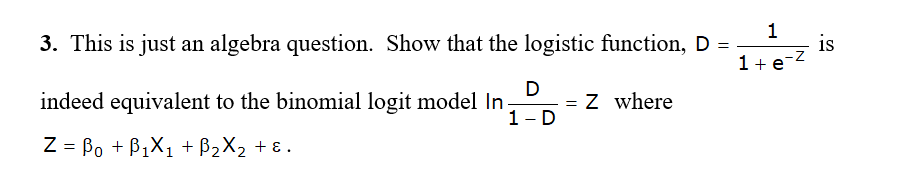 Solved 1 3. This is just an algebra question. Show that the | Chegg.com