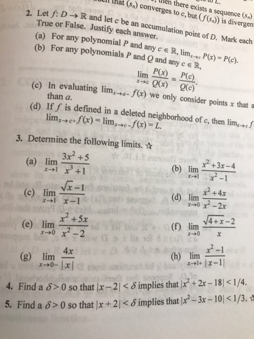 Solved l that there exists a sequence 2. Let f: D- R and let | Chegg.com