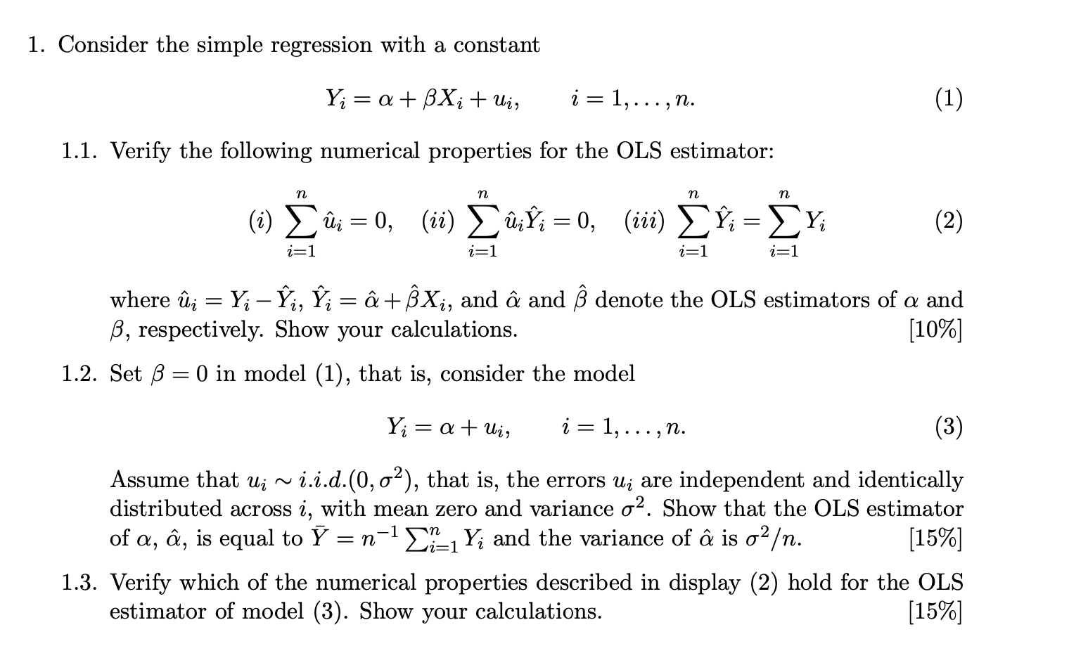 Solved Consider the simple regression with a | Chegg.com