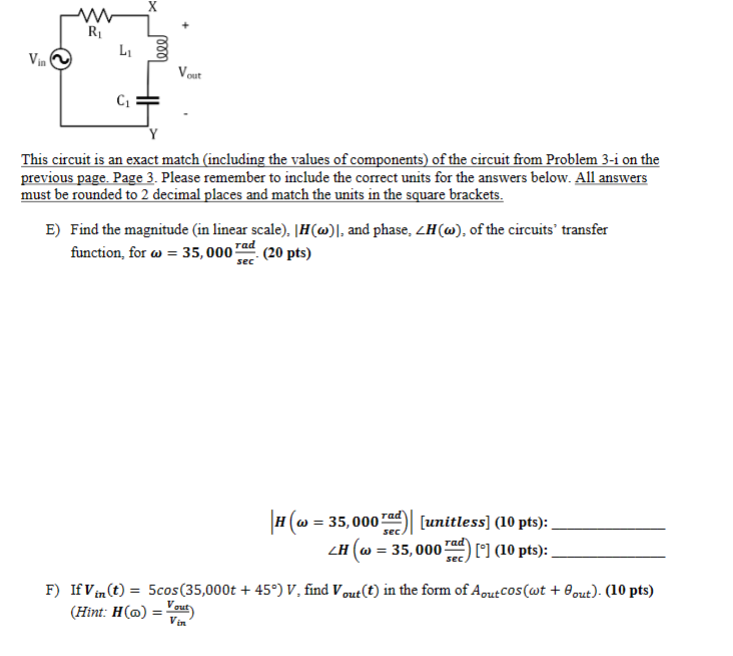 Solved Problem 3-i: (20 pts) Assume | Chegg.com
