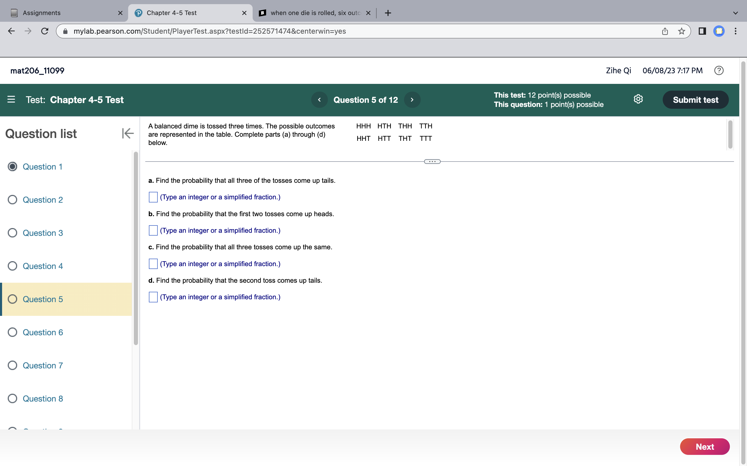 Solved lestion list Question 1 Question 2 Question 3 | Chegg.com