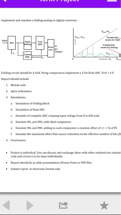 Implement and simulate a folding analog-to-digital | Chegg.com