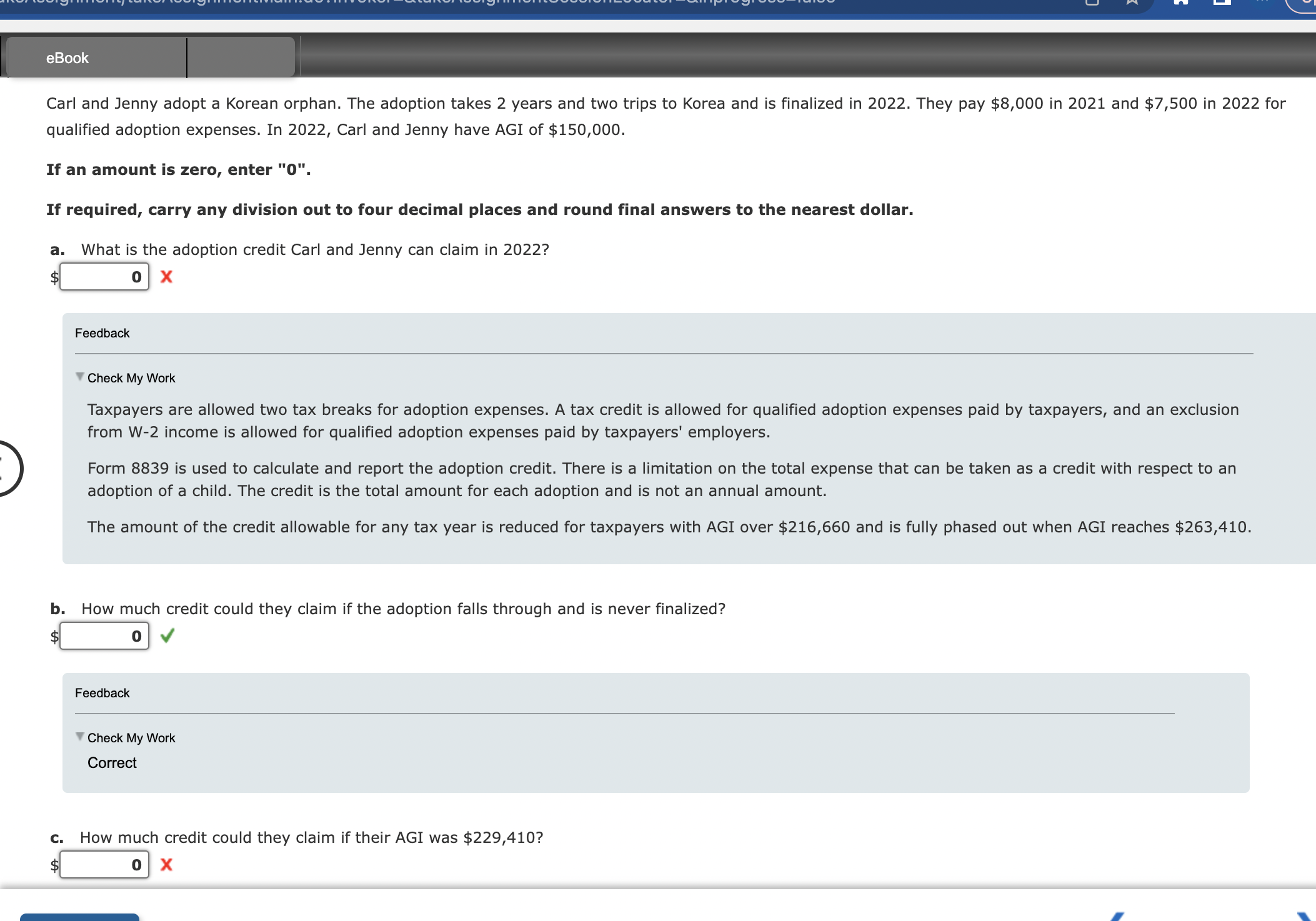 Solved Carl and Jenny adopt a Korean orphan. The adoption | Chegg.com