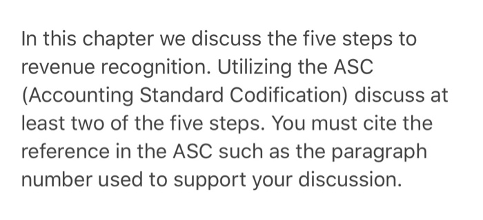 Solved In this chapter we discuss the five steps to revenue | Chegg.com