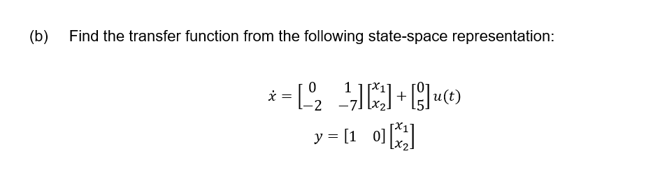Solved (b) Find the transfer function from the following | Chegg.com