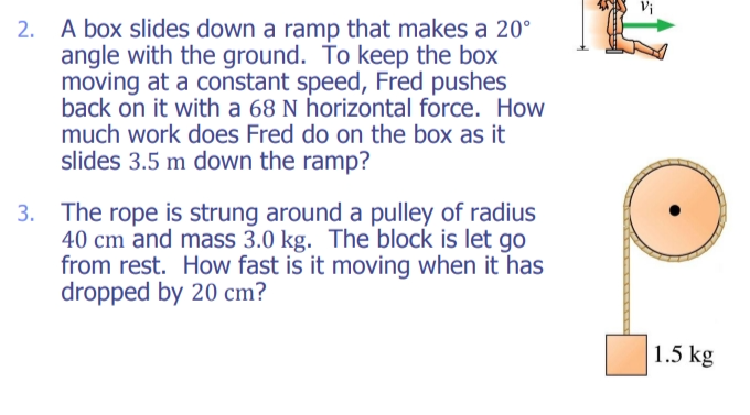 Solved A box slides down a ramp that makes a 20°angle with | Chegg.com