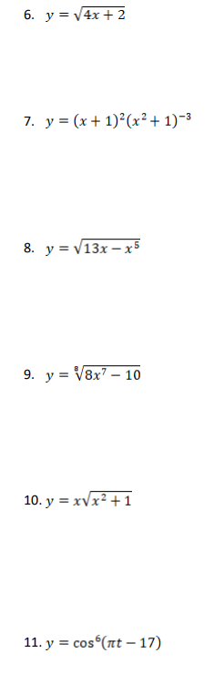 Solved Find the derivative 1. У= (-3x +11)4 2. У=cos4x | Chegg.com