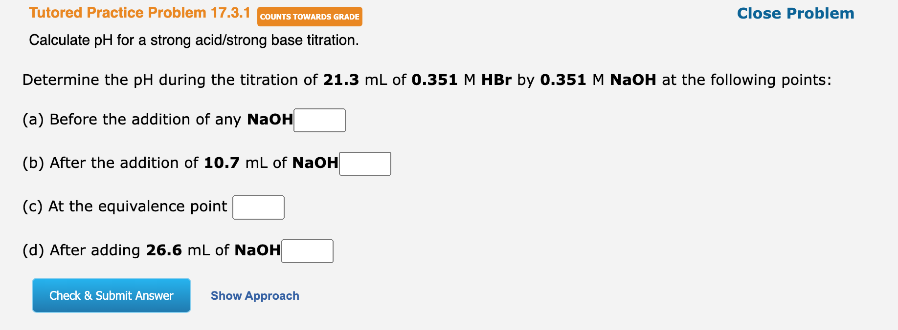 Solved Tutored Practice Problem 17.3.1 Close Problem COUNTS | Chegg.com