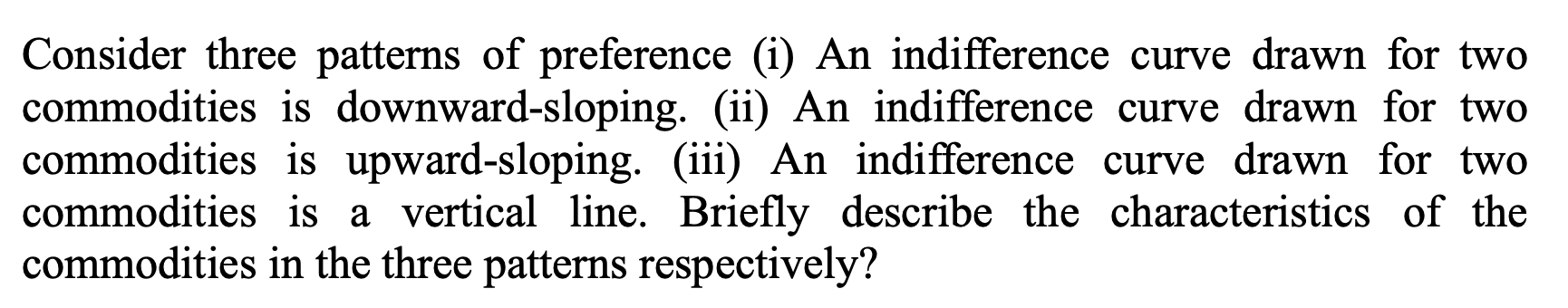 Solved Consider three patterns of preference (i) An | Chegg.com