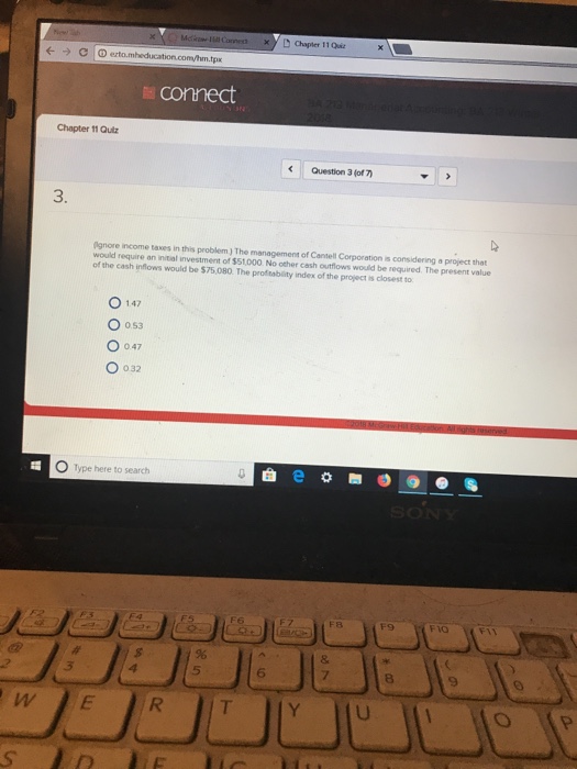 Solved Chapter 11 Qulz Question 3 Of 7 3 Ignore Income