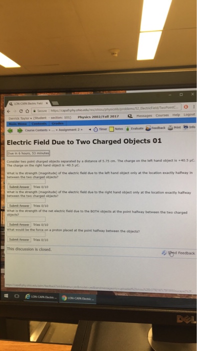 Solved Consider two point charged objects separated by a | Chegg.com