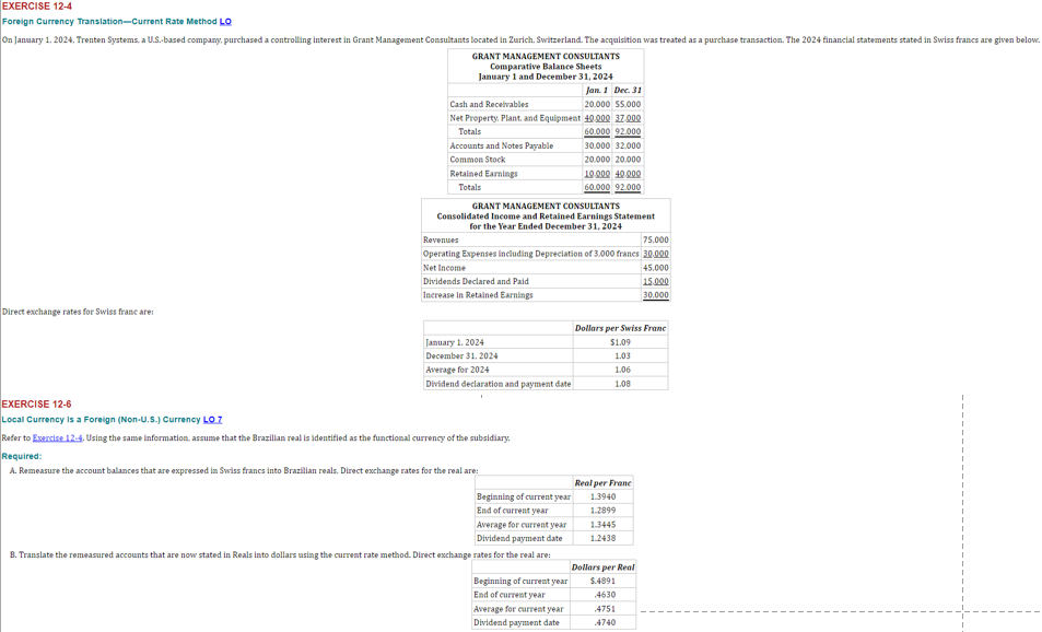 Solved Show me the steps to solve EXERCISE 12-6Foreign | Chegg.com