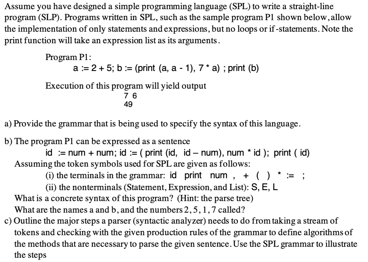 Assume You Have Designed A Simple Programming