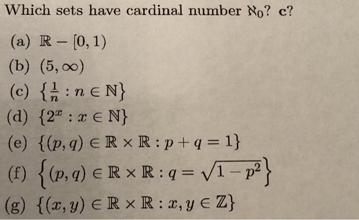 Solved Cardinal number | Chegg.com