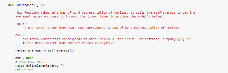 Solved Part Two: Implement a Deep Averaging Network (Graded] | Chegg.com