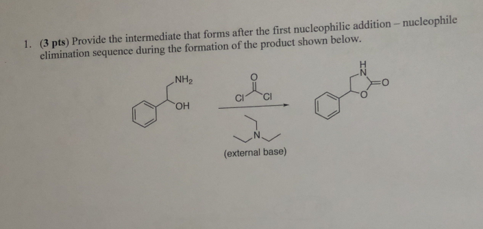 Solved 1. ( 3pts) Provide the intermediate that forms after | Chegg.com