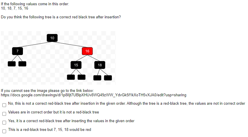 Solved What do you think about the following red-black tree? | Chegg.com