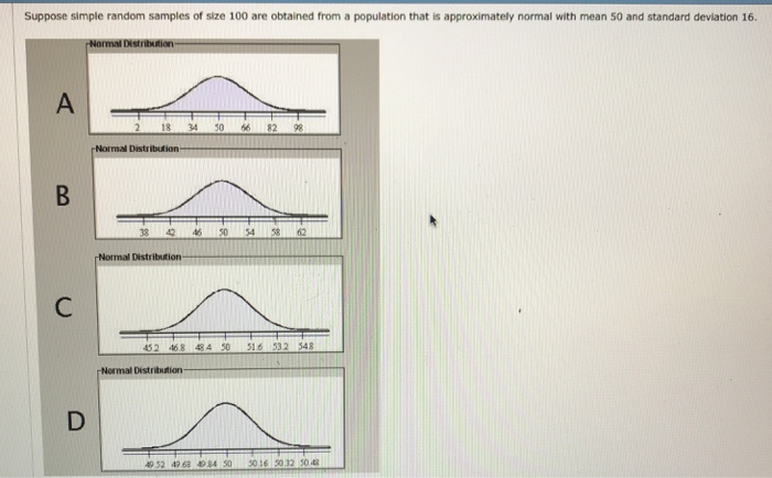 Solved Suppose simple random samples of size 100 are | Chegg.com