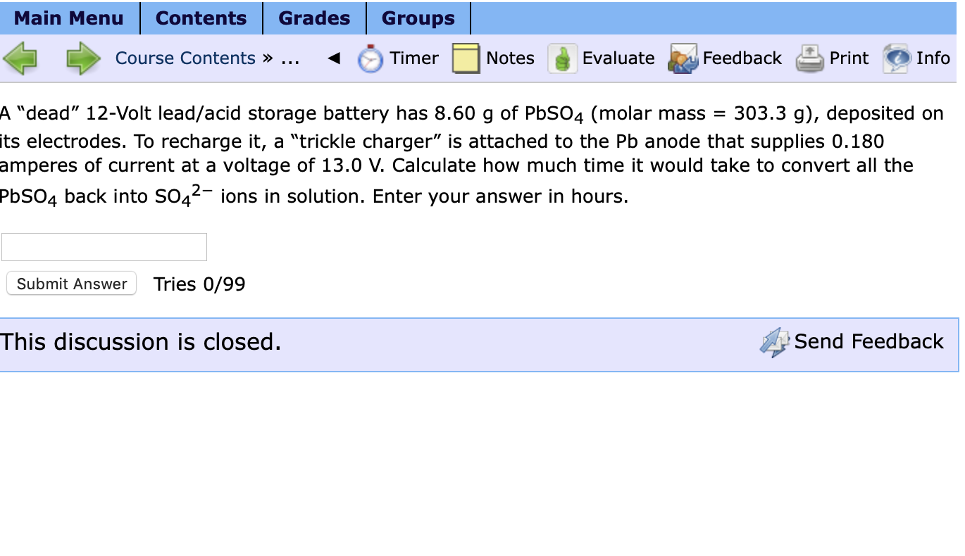 Solved Main Menu Contents Grades [ Course Contents »... | Chegg.com