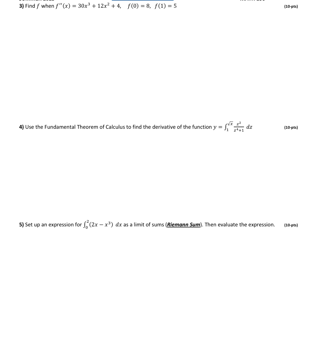Solved 1) Find the derivative U(w)=(w2+1w0−1) (10-pts) 2) | Chegg.com