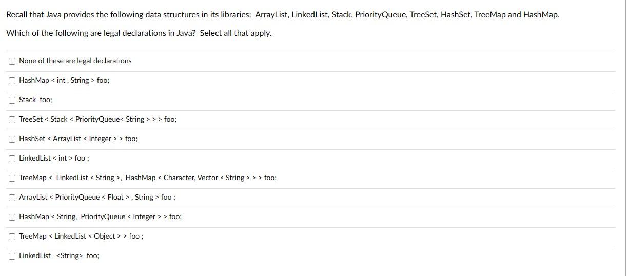 Solved Recall that Java provides the following data | Chegg.com