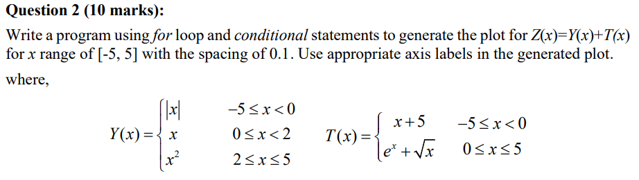 Solved Question 2 (10 ﻿marks):Write a program using for loop | Chegg.com