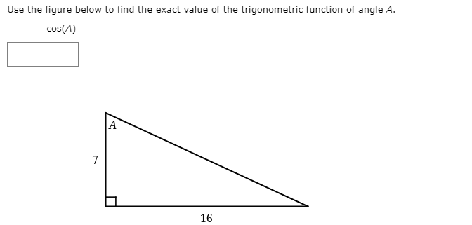 Solved Use the figure below to find the exact value of the | Chegg.com