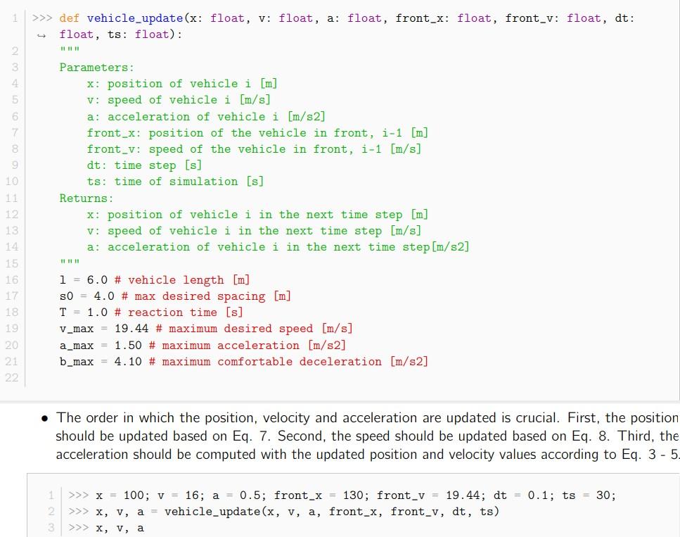 Solved The Problem Figure 1: Sketch of a car-following model | Chegg.com