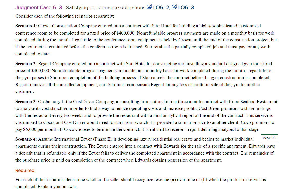 Solved Consider each of the following scenarios separately: | Chegg.com