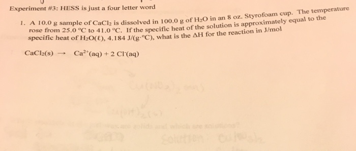 Solved Experiment #3: HESS is just a four letter word o-o g | Chegg.com