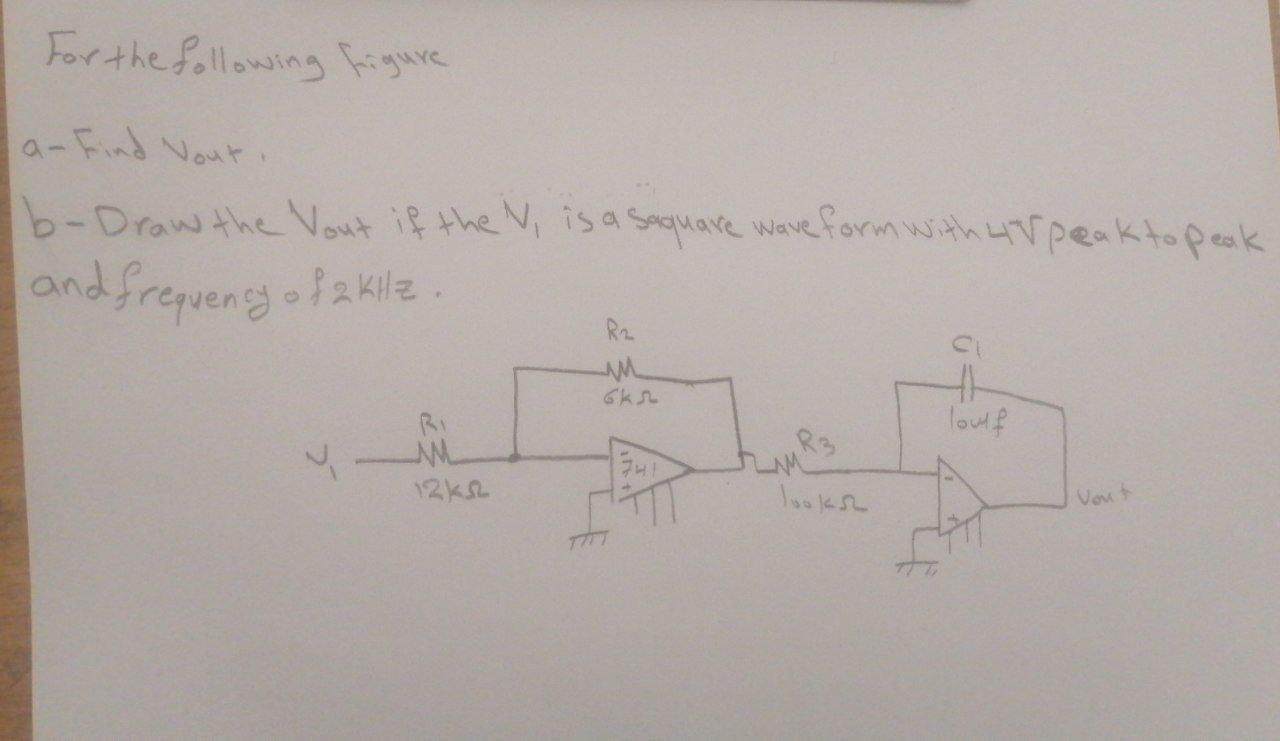 Solved For the following figure la-find your b-Draw the Vout | Chegg.com