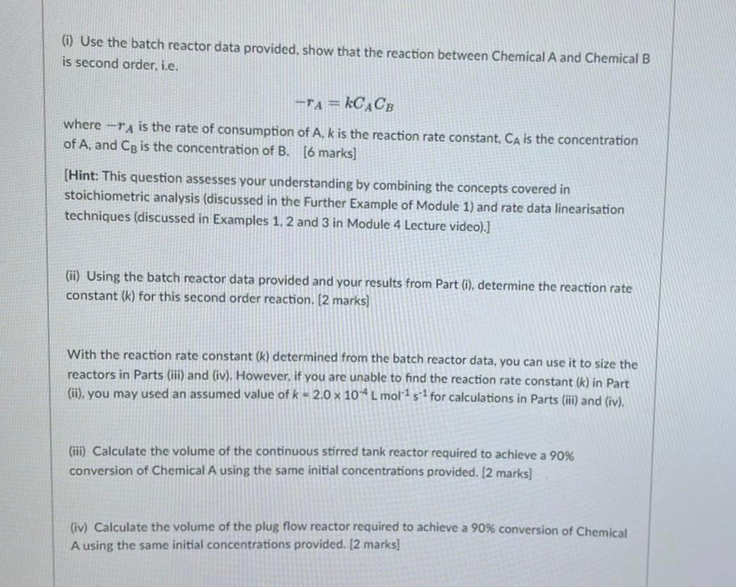 Solved Chemical A (A) reacts with Chemical B (B) | Chegg.com