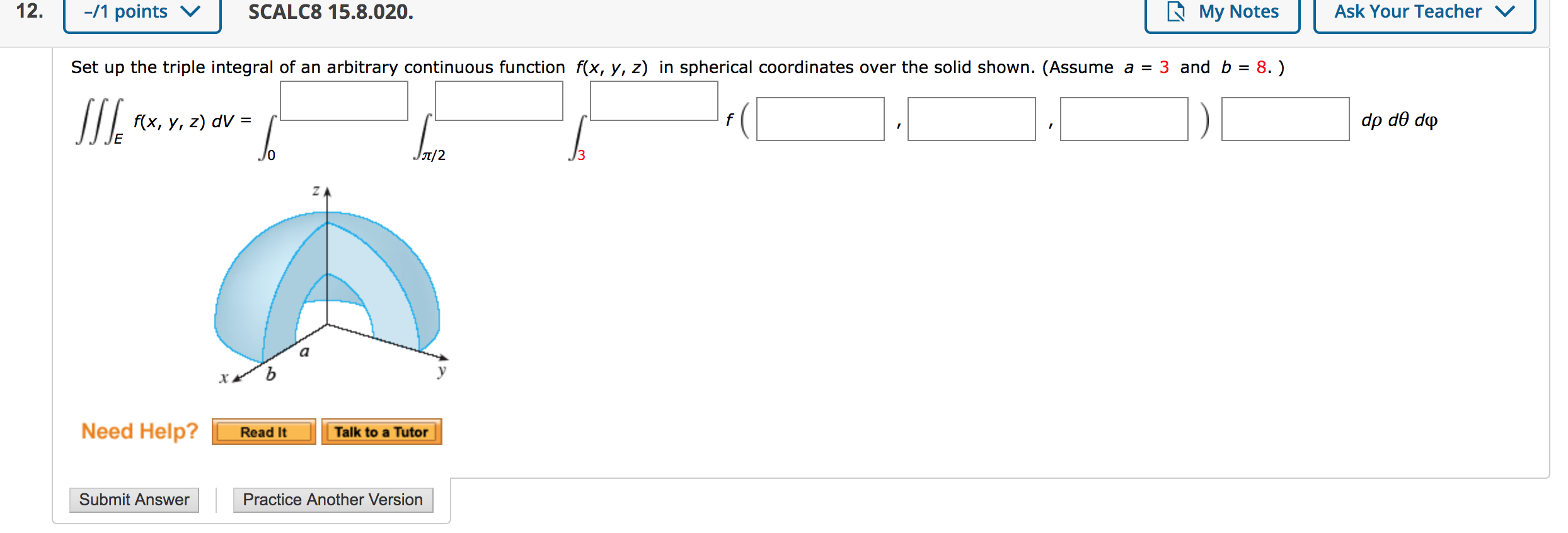 Solved -/1 points v SCALC8 15.8.020. My Notes | Ask Your | Chegg.com Solved -/1 points v SCALC8 15.8.020. My Notes | Ask Your | Chegg.com