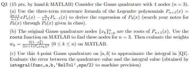 Solved 72 +1 Q3 (15 pts, by hand & MATLAB) Consider the | Chegg.com