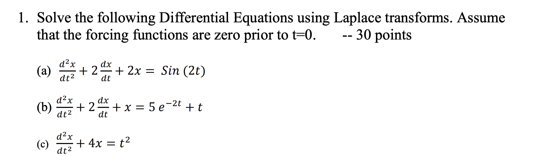 Solve the following Differential Equations using | Chegg.com