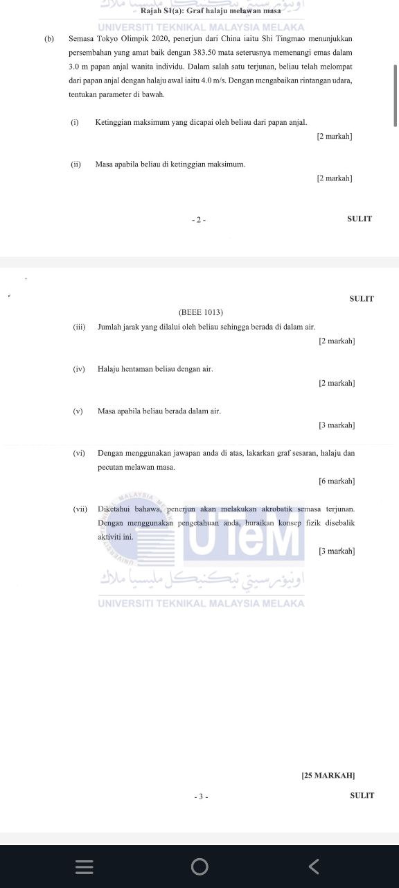 Solved (b) ﻿Semasa Tokyo Olimpik 2020, ﻿penerjun dari China | Chegg.com