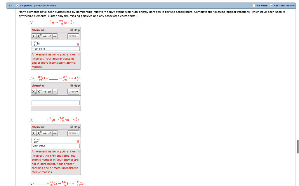 Solved Many elements have been synthesized by bombarding | Chegg.com