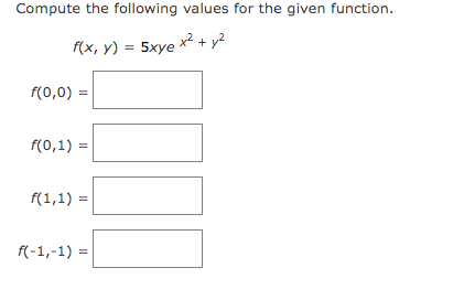 Solved Compute the following values for the given function. | Chegg.com