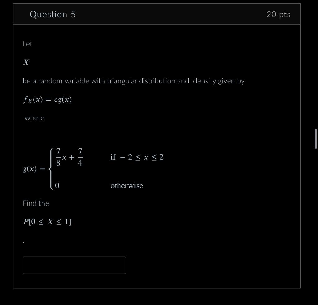 Solved be a random variable with triangular distribution and | Chegg.com
