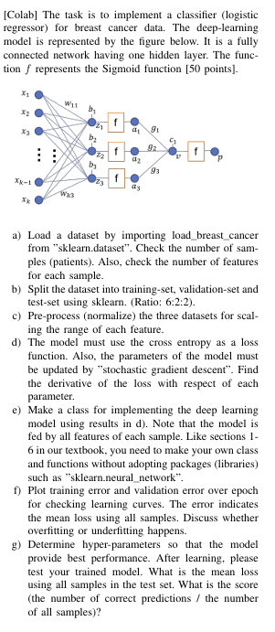 Solved [Colab] ﻿The task is to implement a classifier | Chegg.com