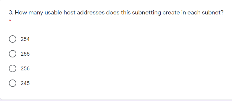 Solved 3. How many usable host addresses does this | Chegg.com