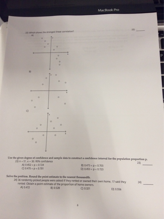 Solved Which shows the strongest linear correlation? Use | Chegg.com
