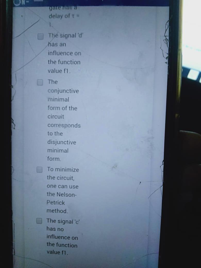 Solved gate miasta delay of to The signal'd has an influence | Chegg.com