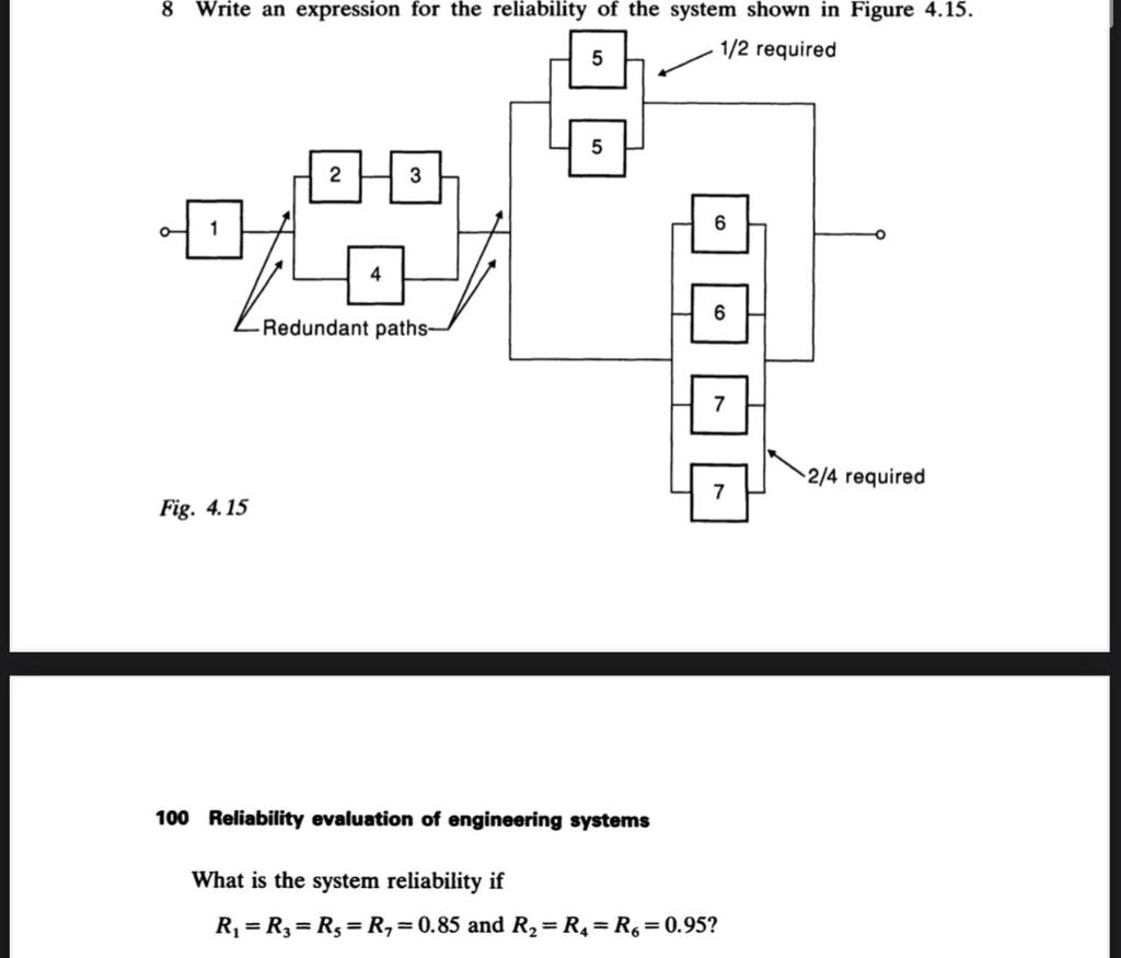 Solved 8 Write an expression for the reliability of the | Chegg.com
