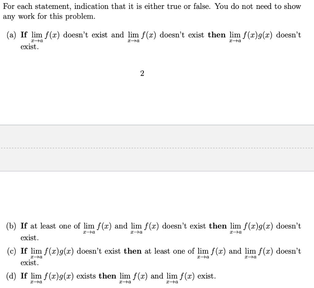 Solved For each statement, indication that it is either true | Chegg.com