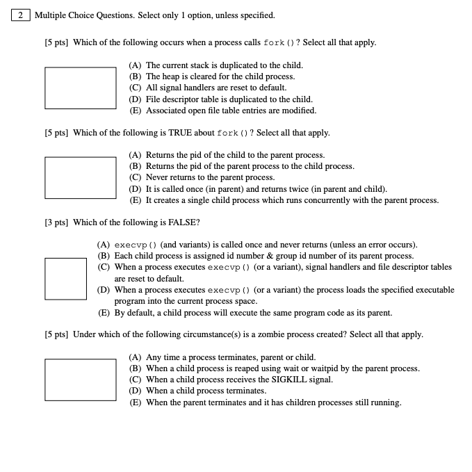 Multiple Choice Questions. Select only 1 option, | Chegg.com