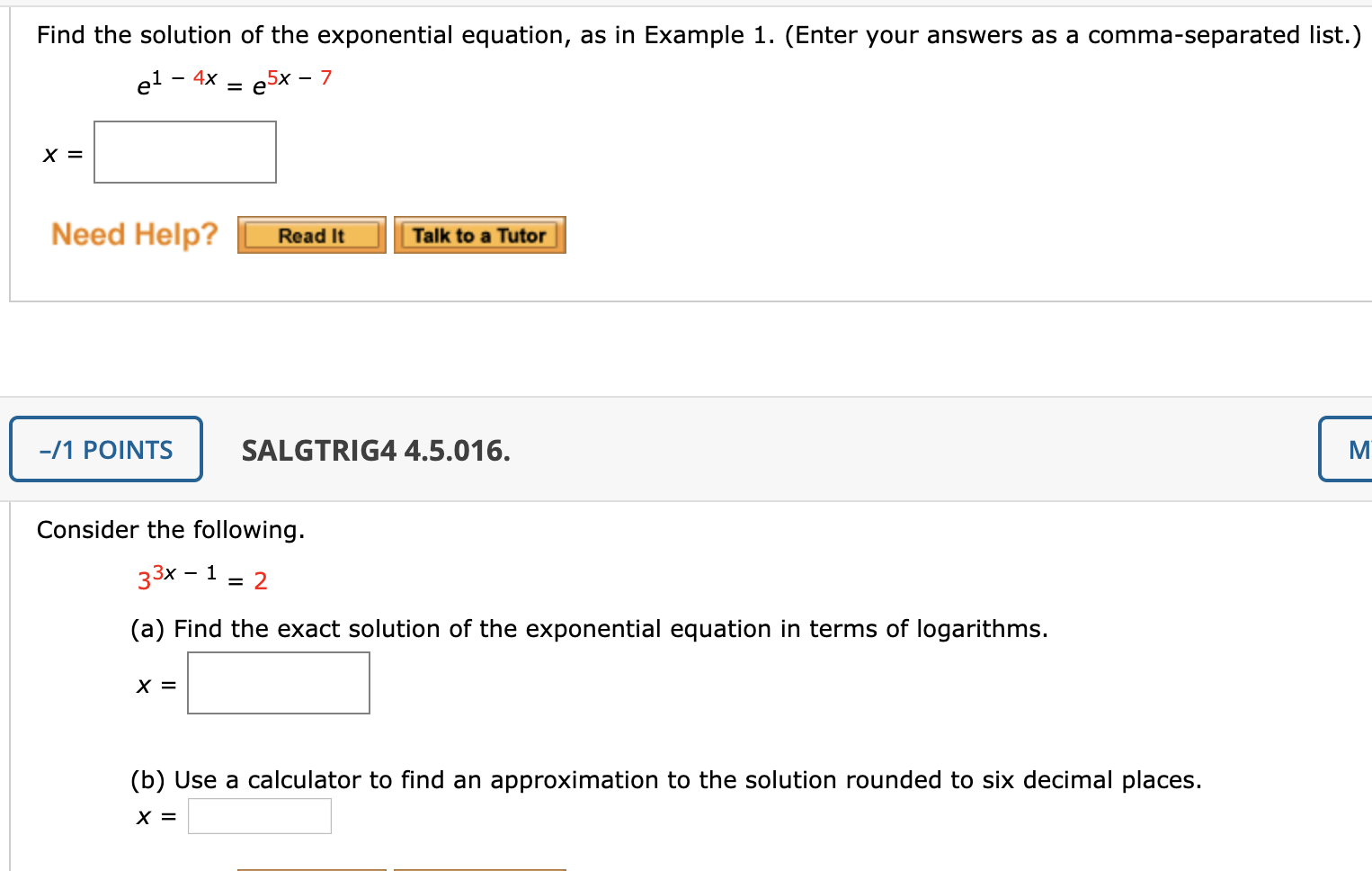 Solved Find the solution of the exponential equation, as in | Chegg.com