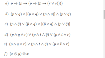 Solved 1) Simplify the following compound propositions using | Chegg.com