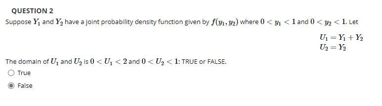 Solved QUESTION 2 Suppose Y1 and Y2 have a joint probability | Chegg.com