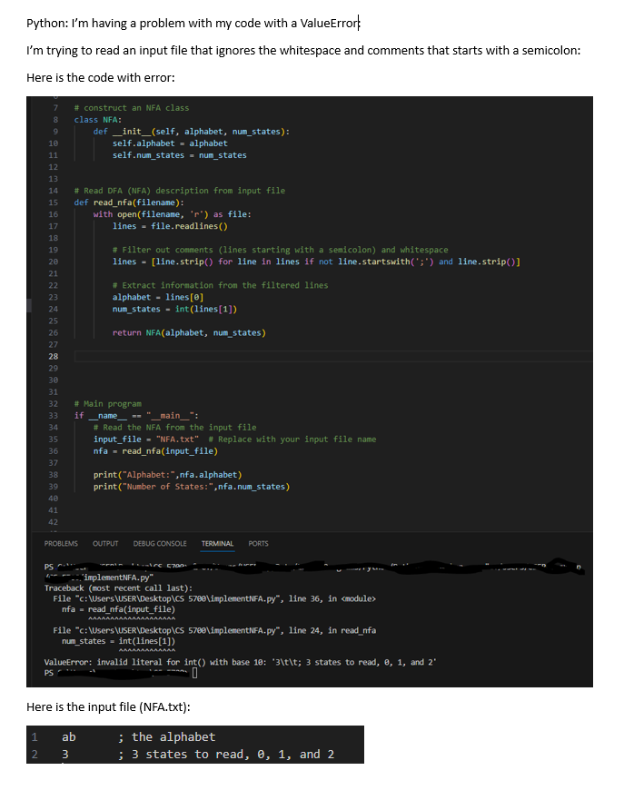 Solved Python: I'm having a problem with my code with a | Chegg.com